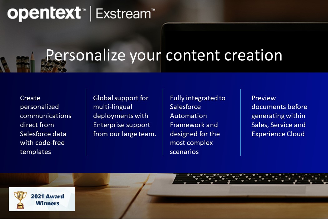 benefits of exstream for salesforce from opentext