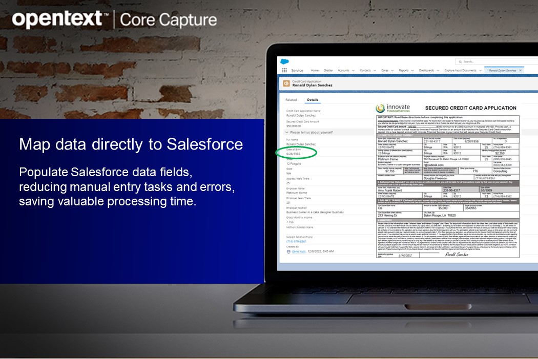 inject extracted document data into salesforce data fields to fast track processes