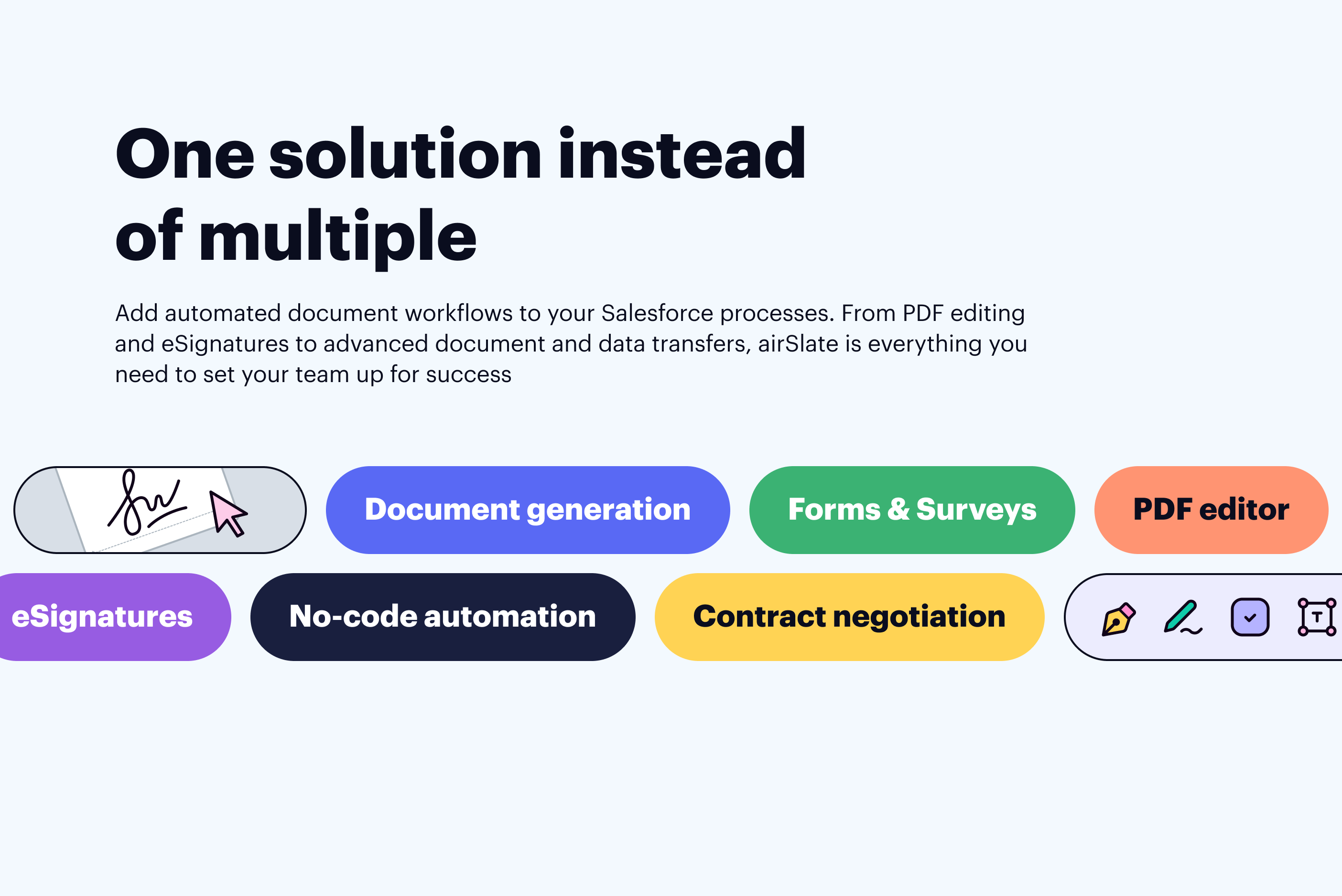one solution instead of multiple