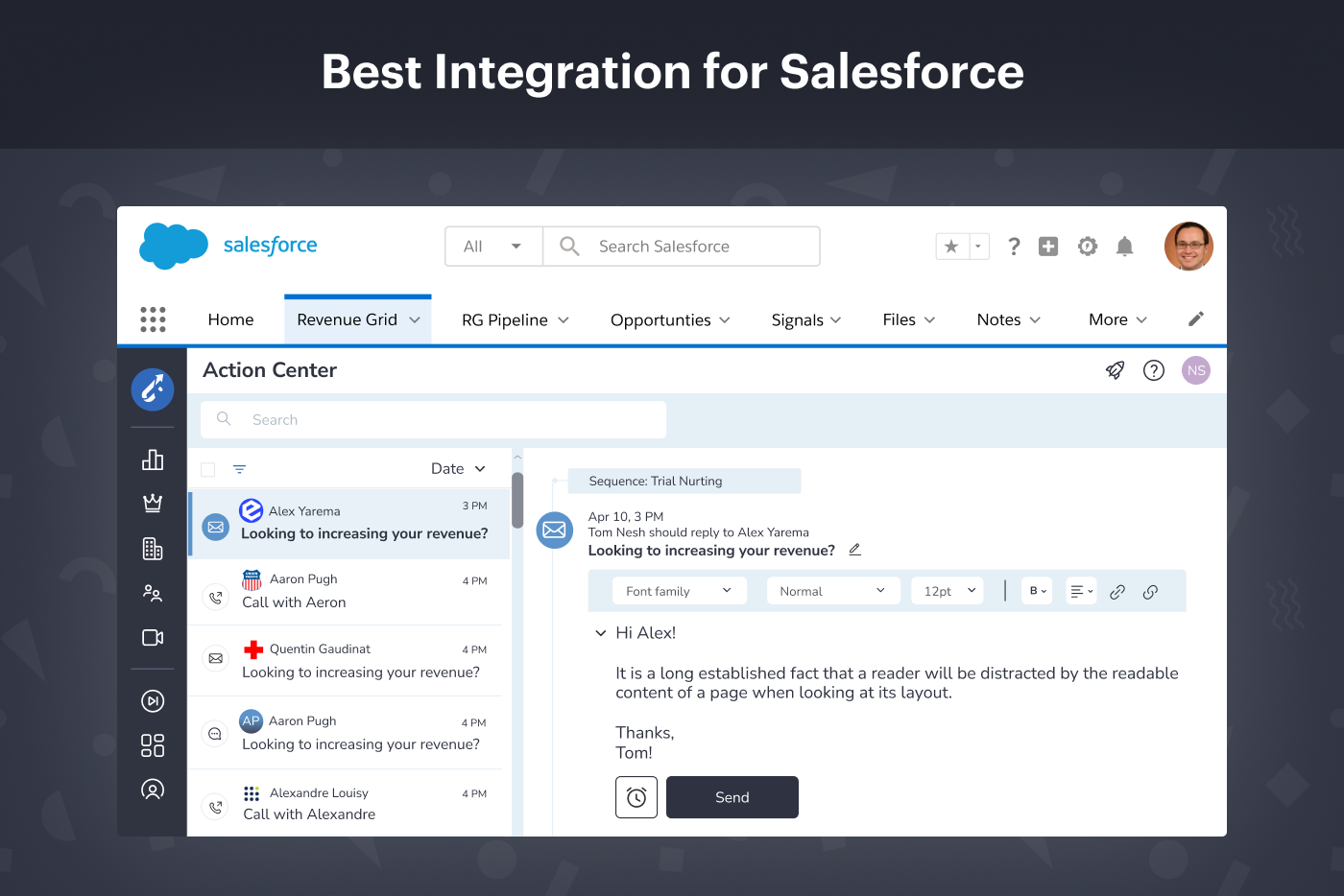 sync every email and every response to salesforce