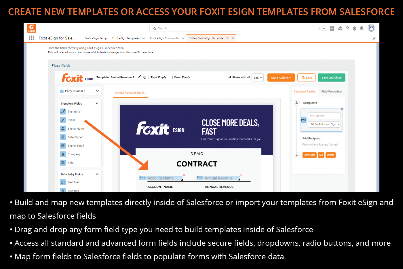 build new templates directly inside of salesforce and map salesforce ...