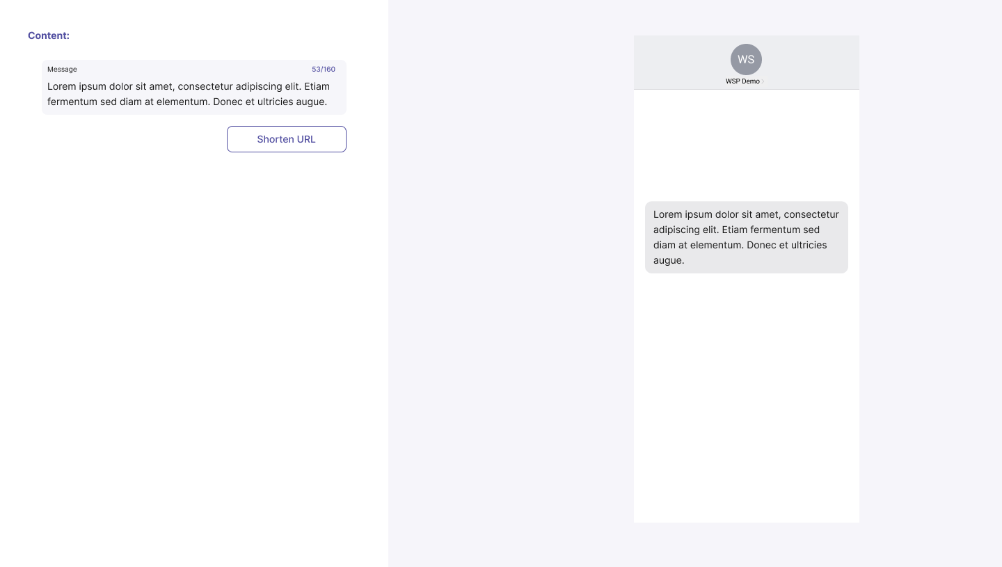sms custom content block