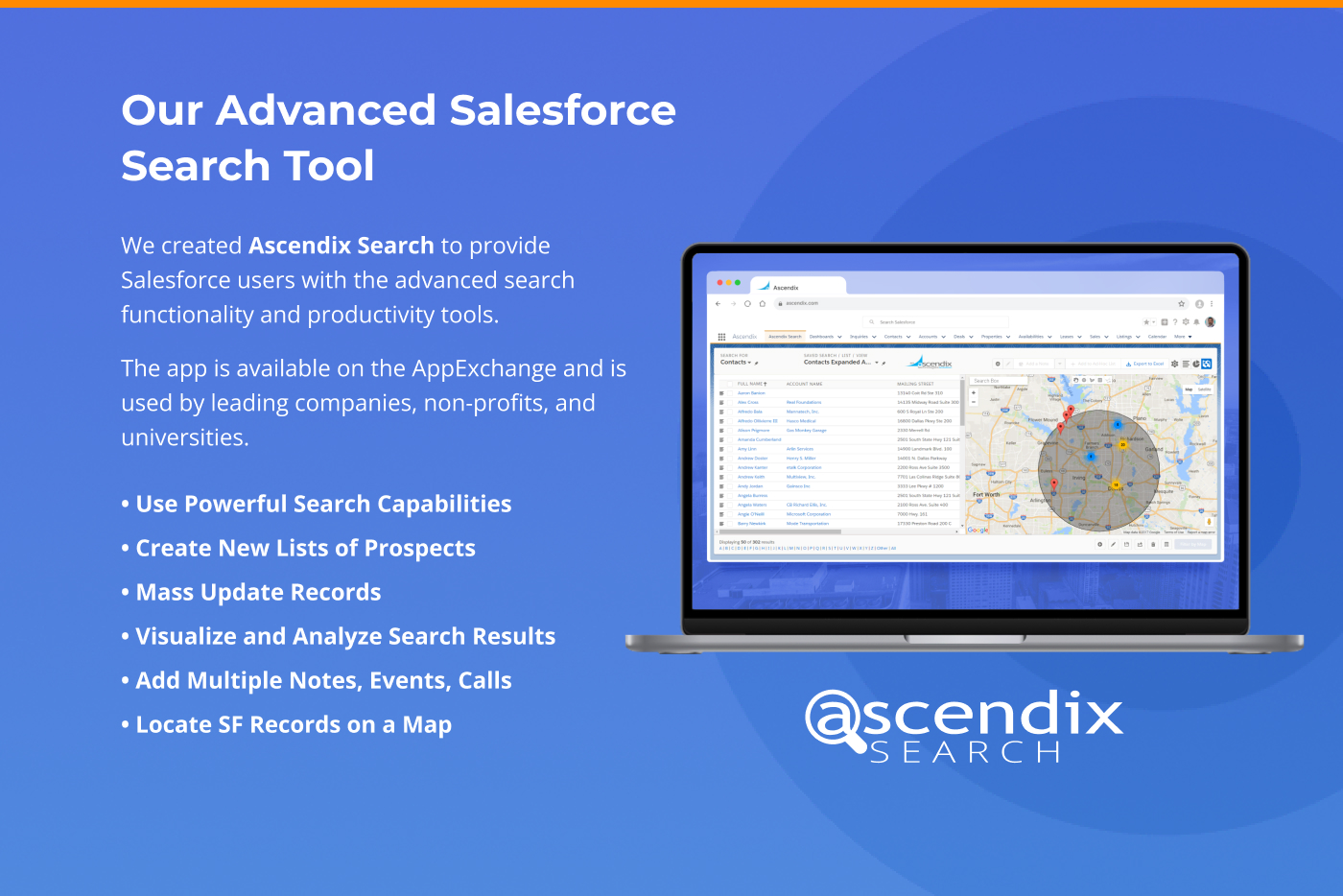 ascendix search advanced salesforce search and mapping tool