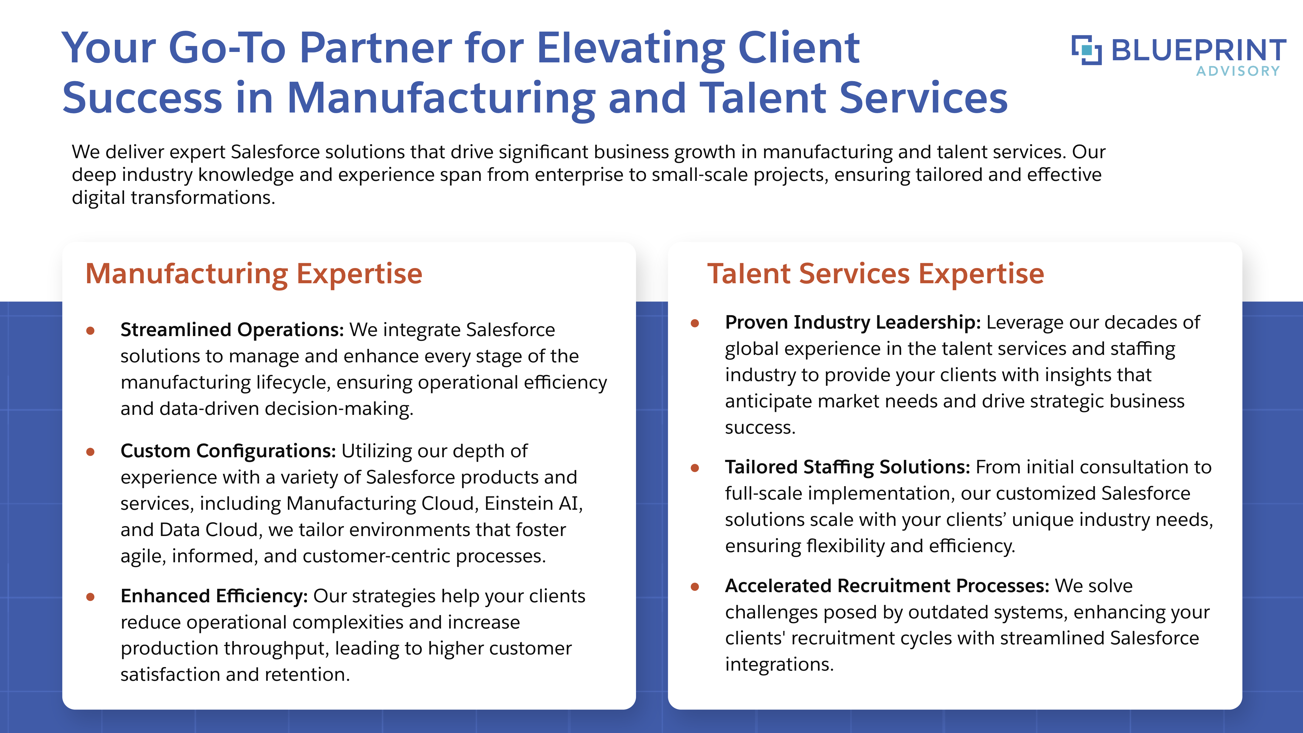 your go to partner for elevating client success in manufacturing and ...